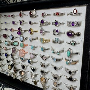 Mystery Ring Box – 10 Natural Gemstone Rings – Silver Plated ...
