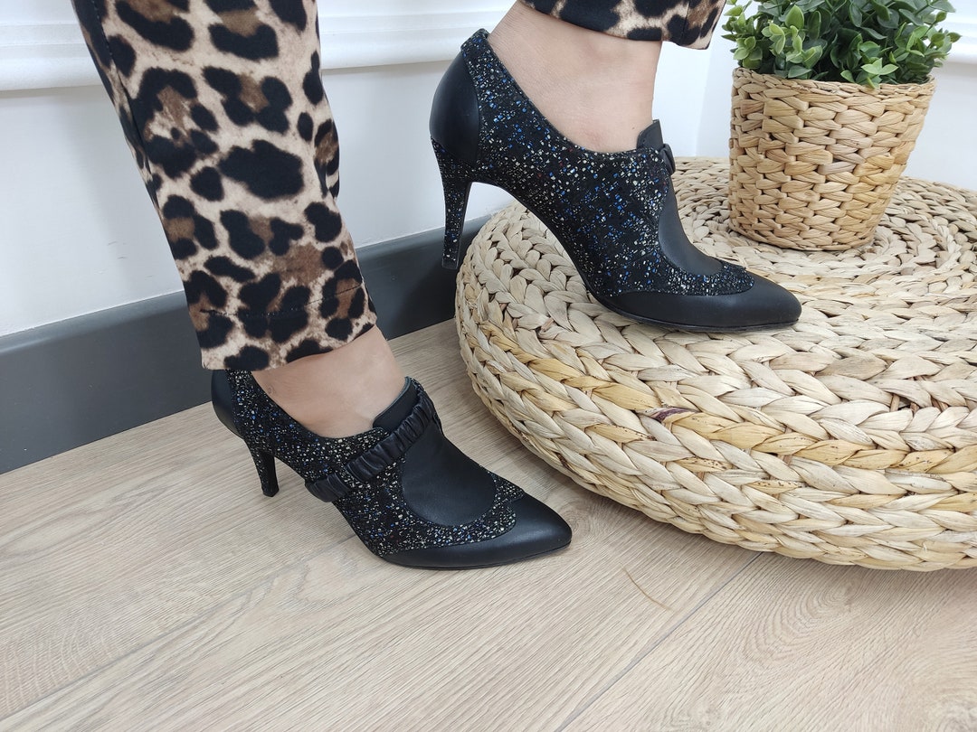 Genuine Leather Custom Shoes, Heel Height Party Ladies Unique Shoes ...