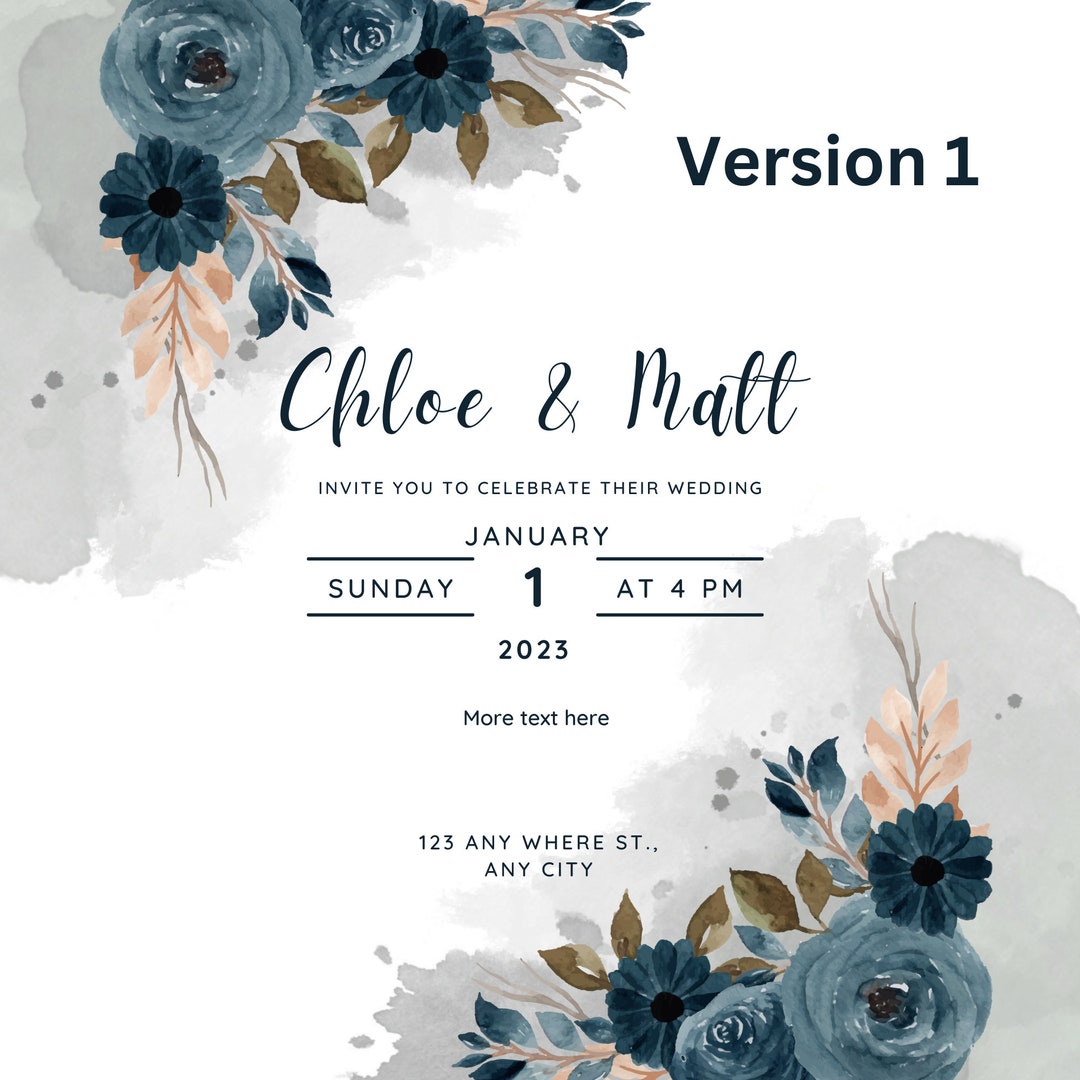 Custom Wedding Invitation Design (digital) - Etsy
