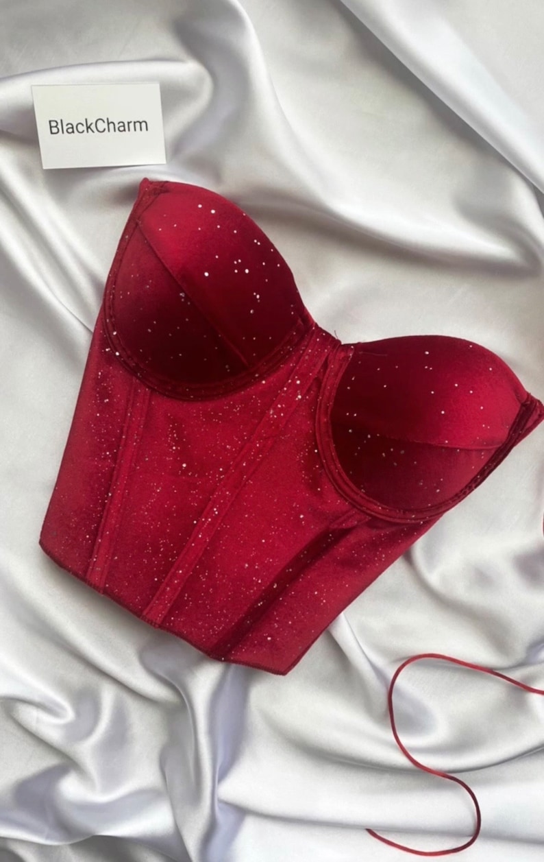Red Shine Vintage Corset - Etsy