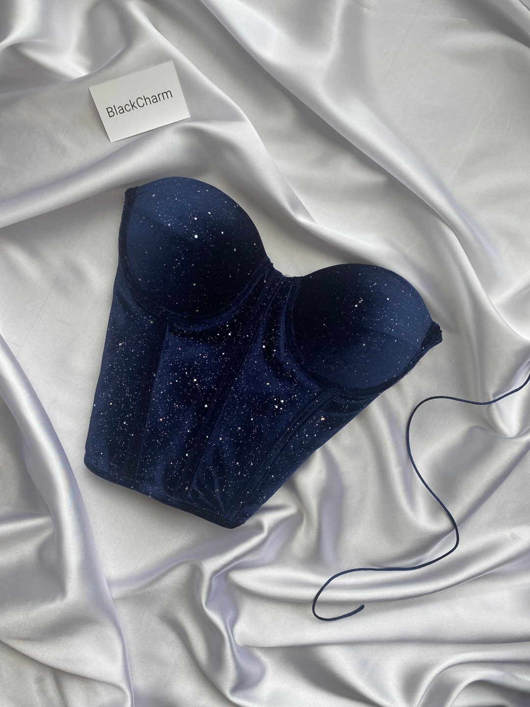 Midnight Blue Shine Corset - Etsy
