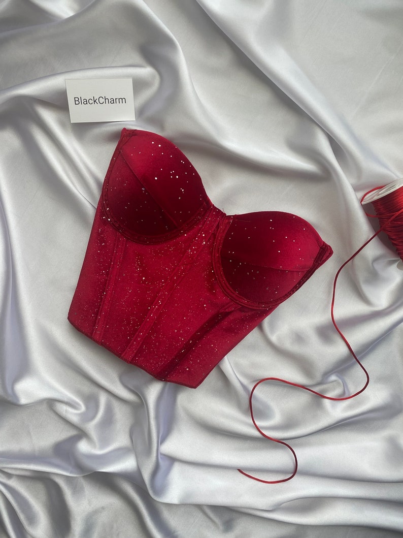 Red Shine Vintage Corset - Etsy