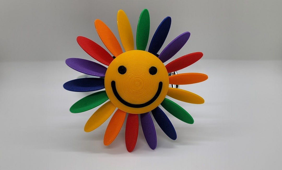 Hitch Spinner Spinning Rainbow Smiley Flower for 2 Inch Hitch - Etsy