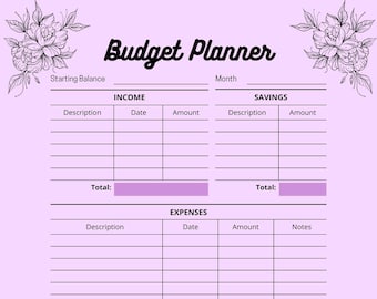 Purple Budget Planner - Etsy