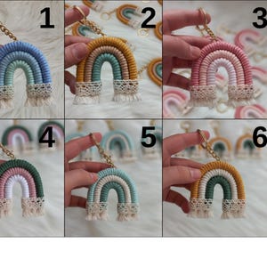 Mini Macrame Rainbow Keychain: Baby Shower Favors - Etsy