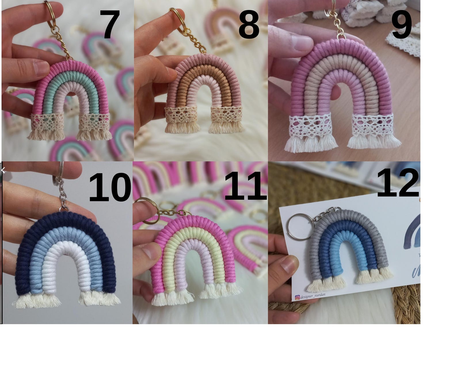 Mini Macrame Rainbow Keychain: Baby Shower Favors - Etsy