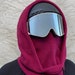 Wine Ski Hood Fits Over the Helmet, Fleece Hood, Balaclava, Snowboard ...