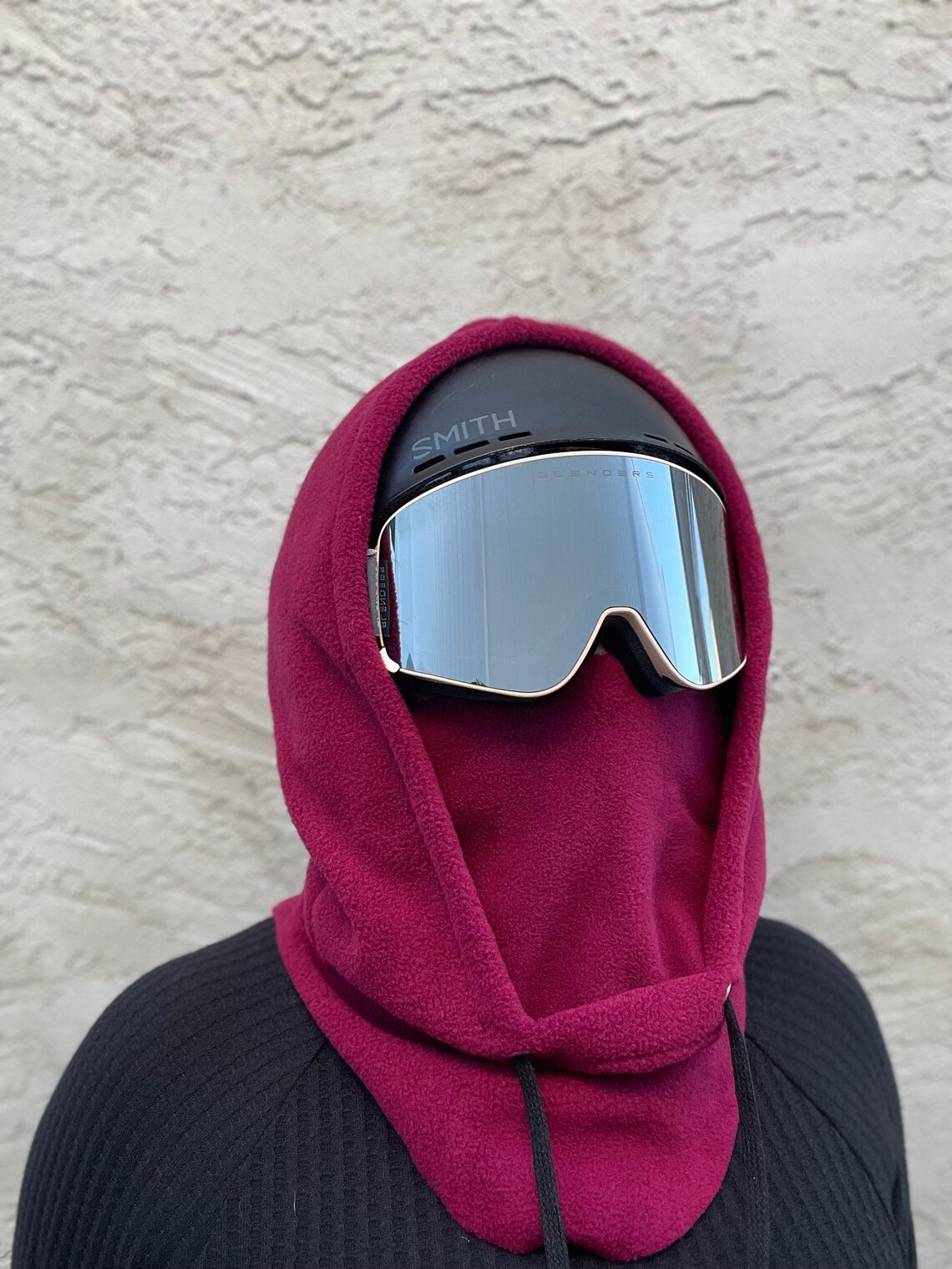 Wine Ski Hood - Fits Over the Helmet, Fleece Hood, Balaclava, Snowboard ...
