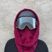 Wine Ski Hood - Fits Over the Helmet, Fleece Hood, Balaclava, Snowboard ...