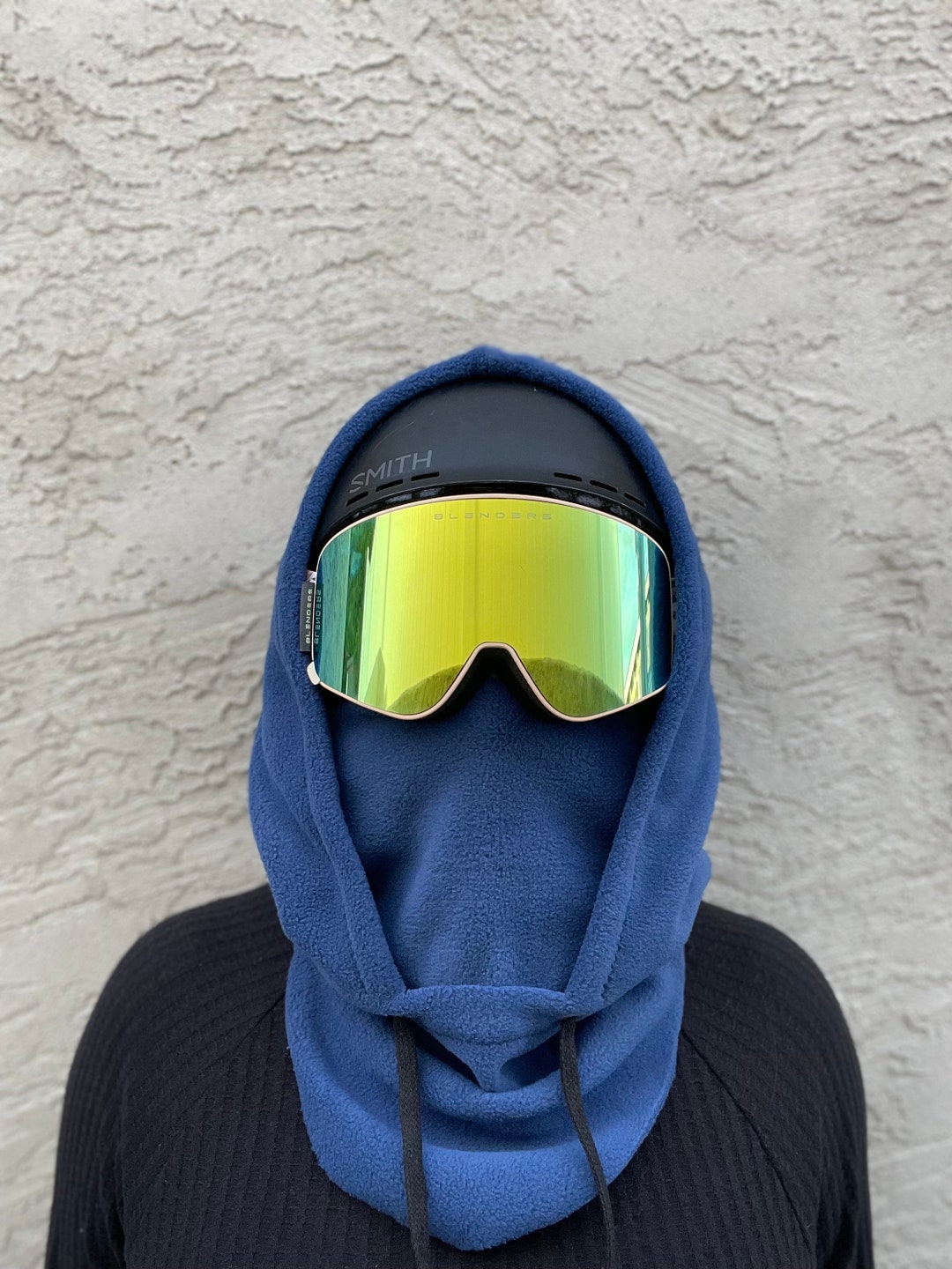 Blue Ski Hood - Fits Over the Helmet, Fleece Hood, Balaclava, Snowboard ...