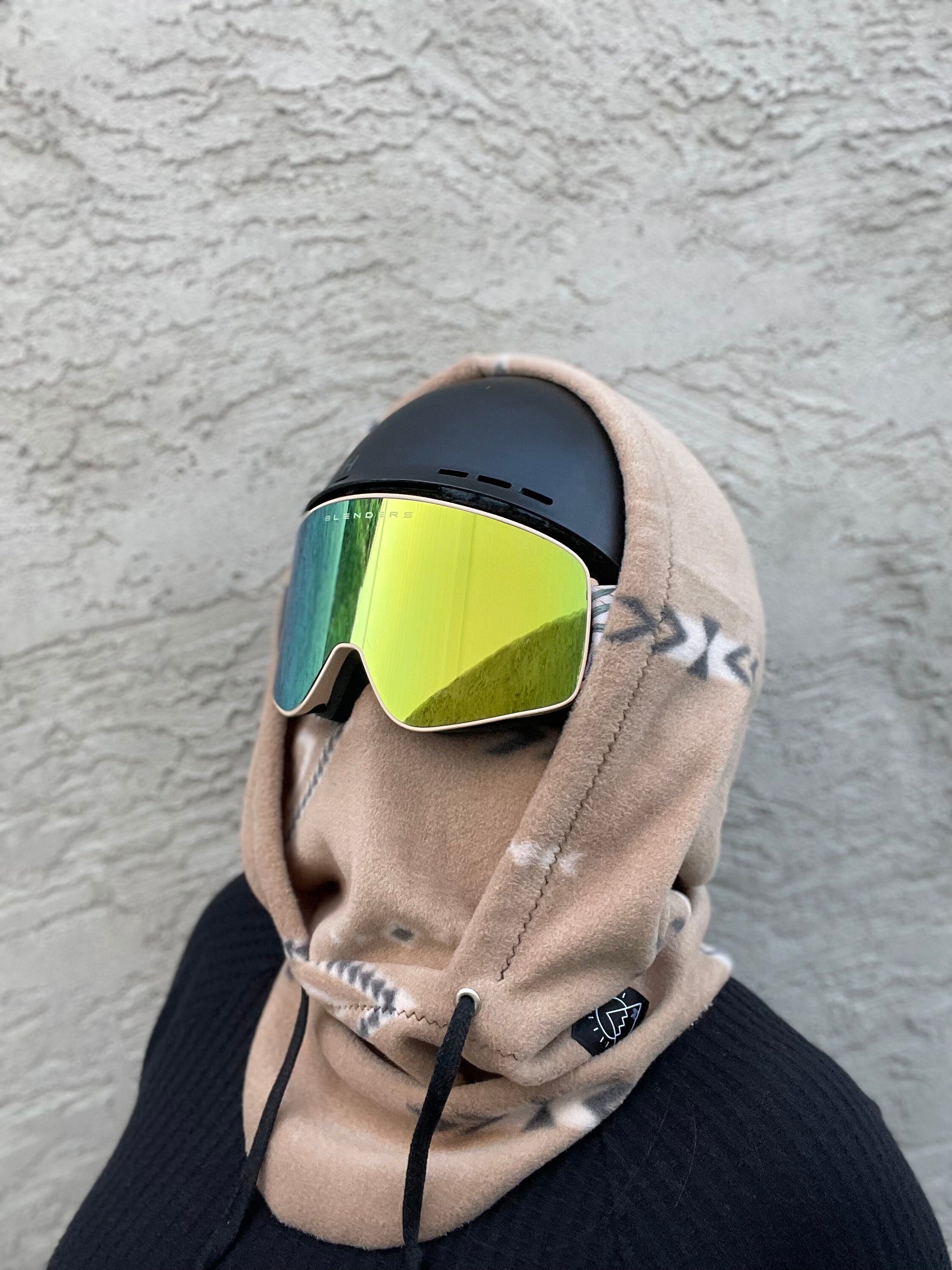 Tan Aztec Ski Hood - Fits Over the Helmet, Fleece Hood, Balaclava ...