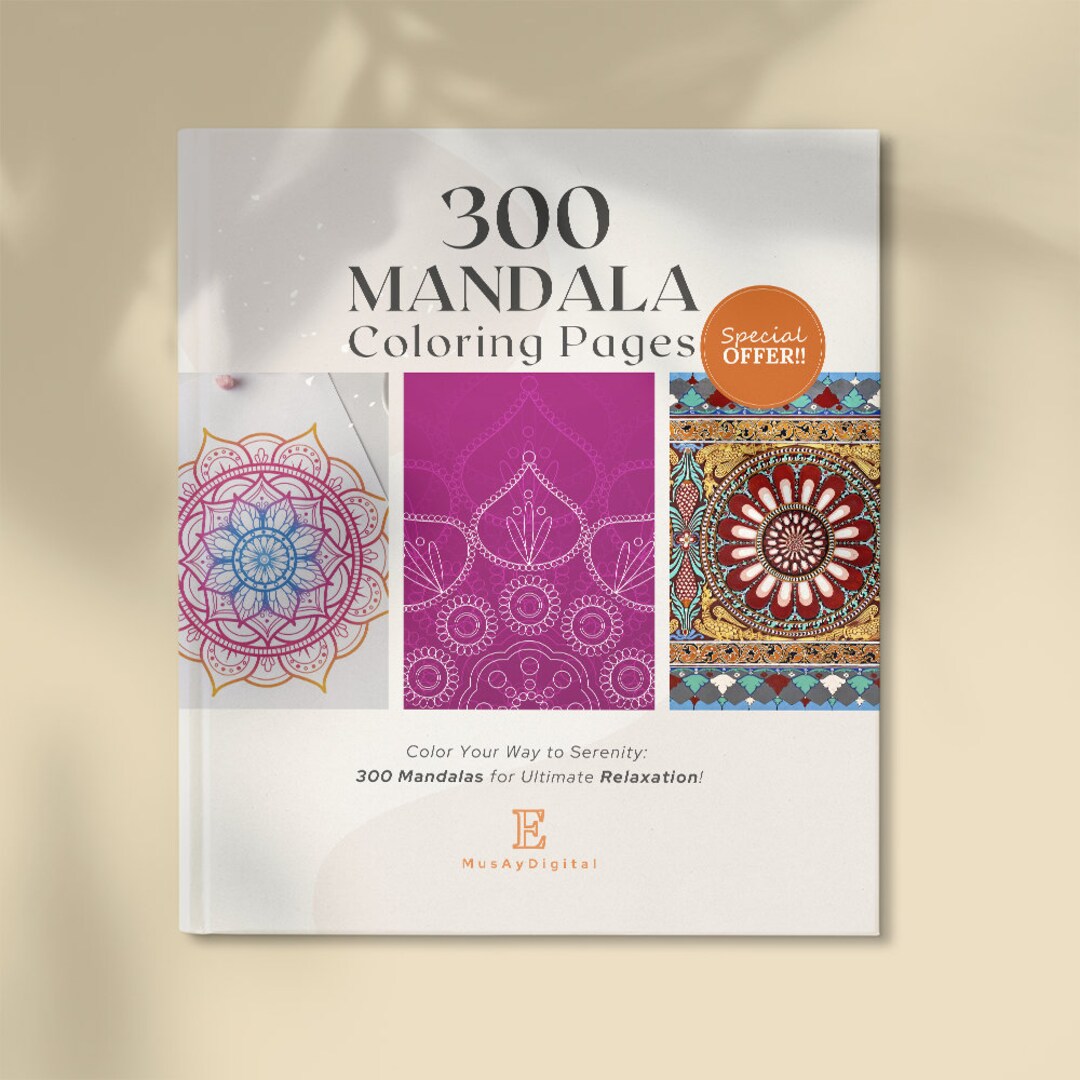 300 Pages Adult Coloring Book PDF, Printable Coloring Pages, Adult ...