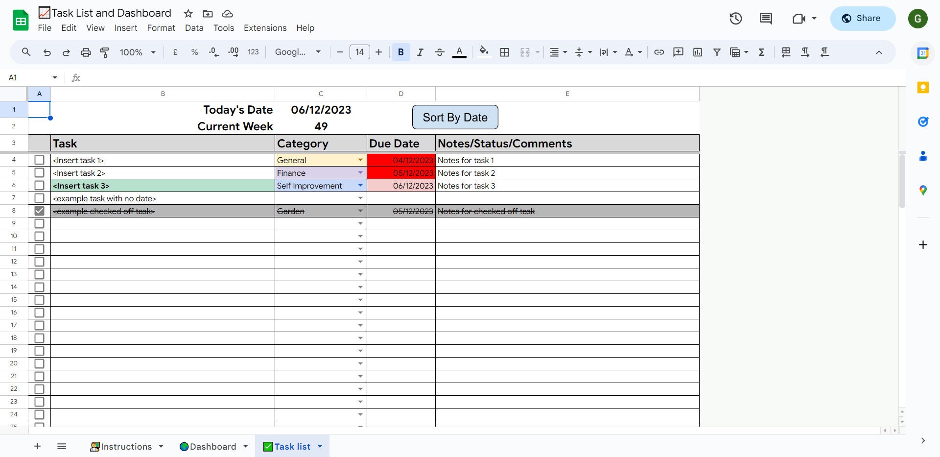 Simple Task List and Dashboard - Etsy