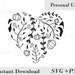 Floral Fall Heart SVG, PNG File Download - Etsy