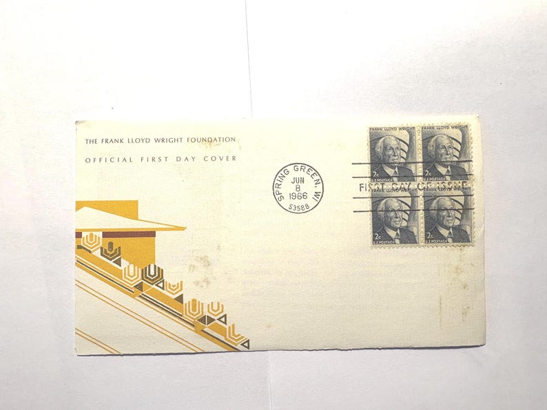 Frank Lloyd Wright Stamps First Day Cover, Taliesin Envelope, June 8 ...
