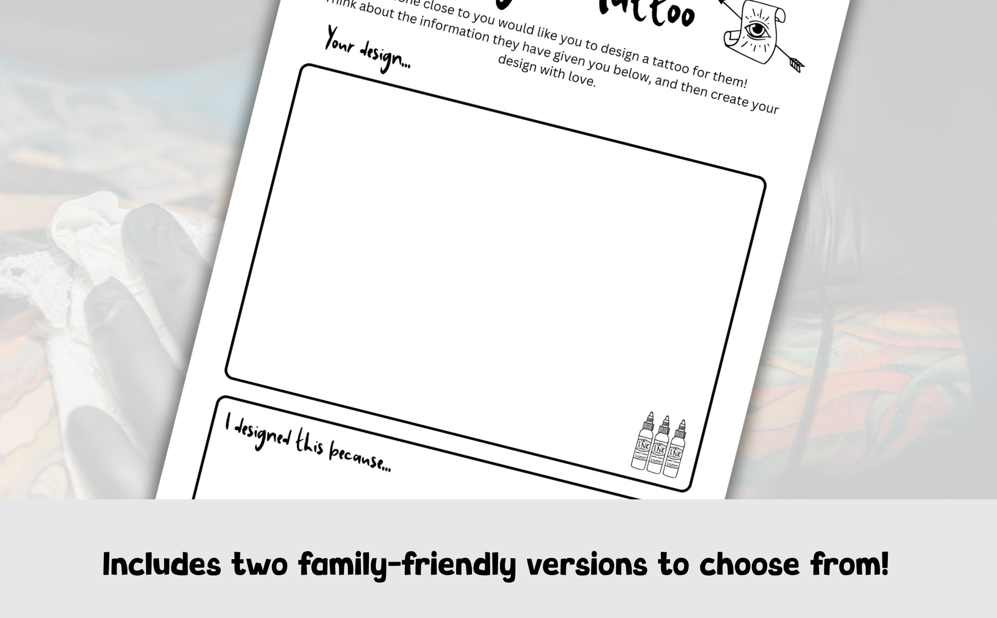 Printable Tattoo Design Activity Sheets for Kids | Studio or Personal ...