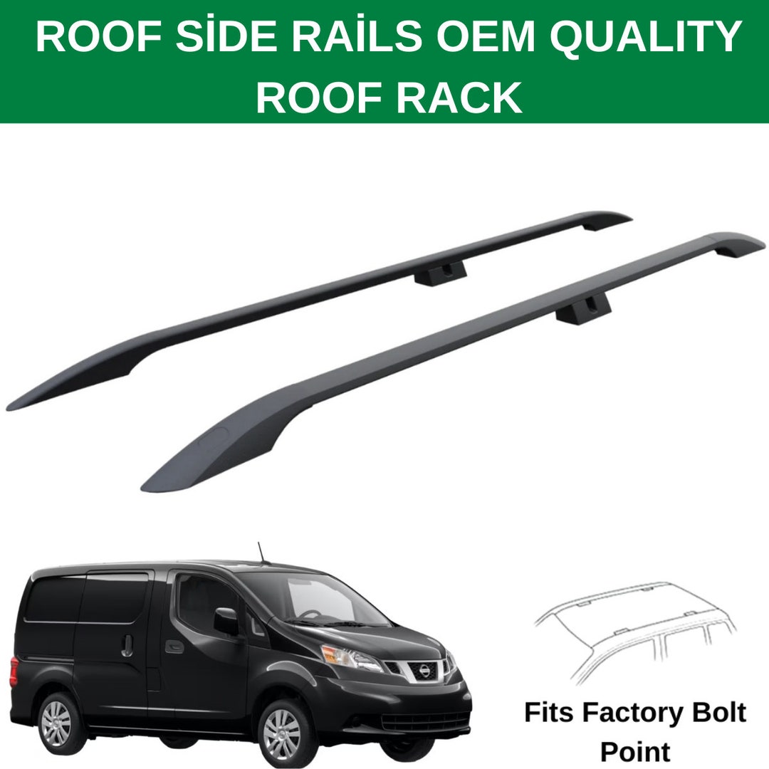 2011-2021 Nissan NV200 Aluminum Roof Rack Side Rails 2pcs Black Color ...
