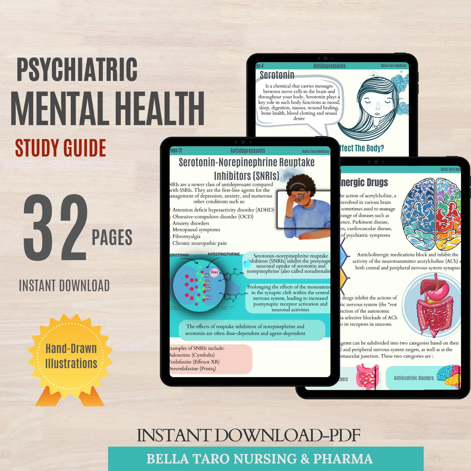 Psychiatric Mental Health Bundle, Nursing Study Guides, Nursing Study ...