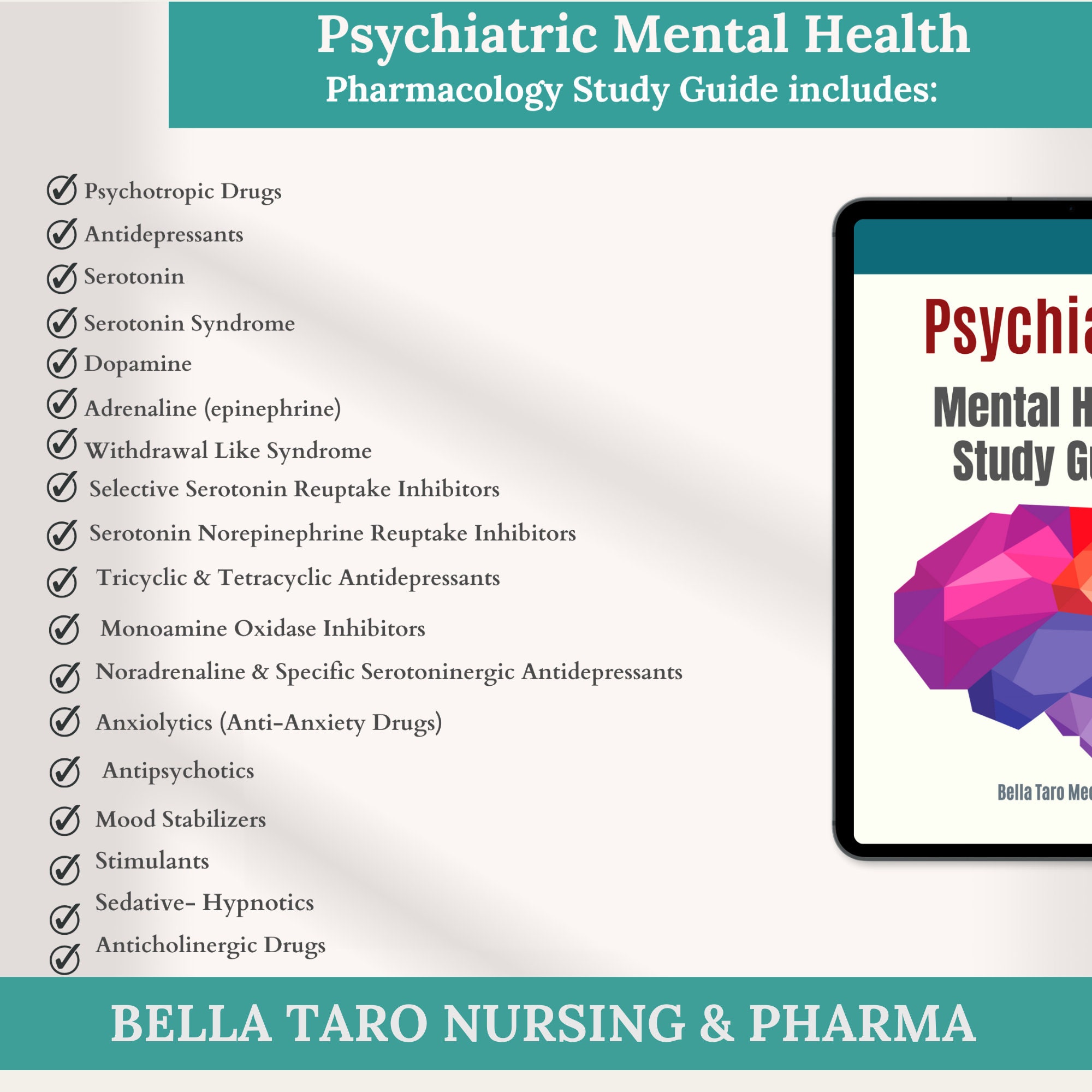 Psychiatric Mental Health Bundle, Nursing Study Guides, Nursing Study ...