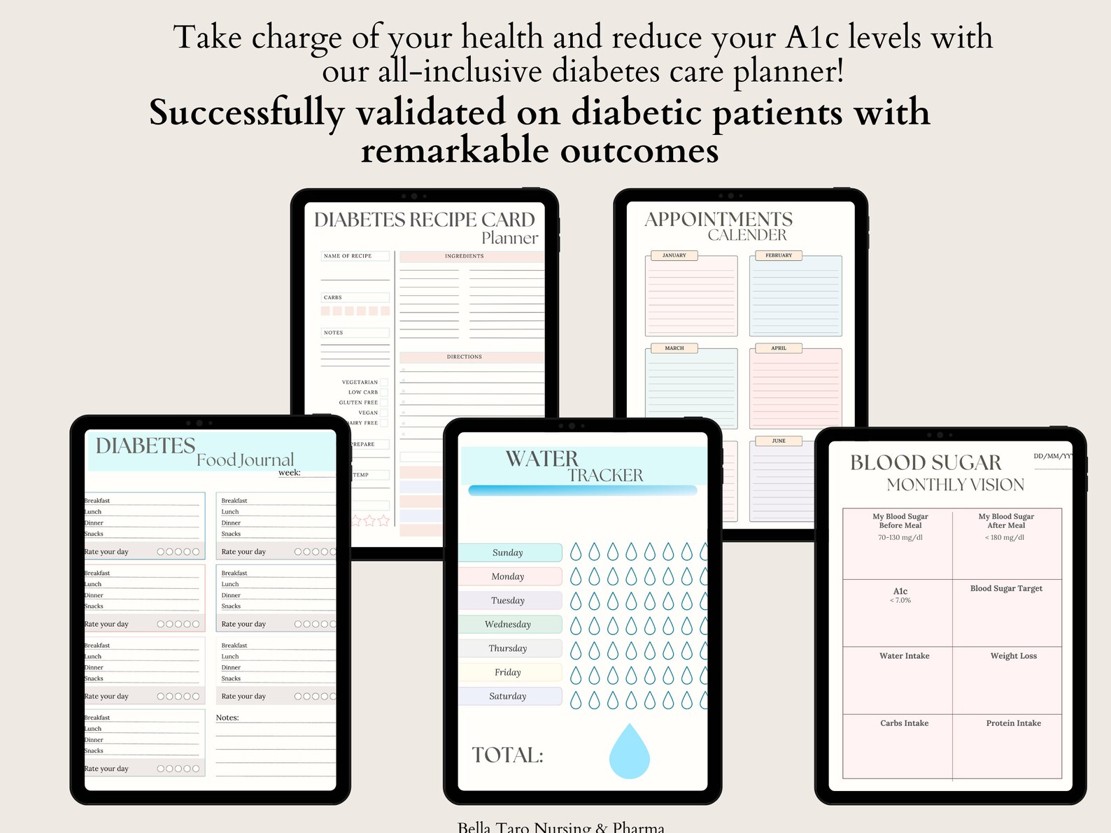 Diabetes Care Planner Printable, Blood Sugar Tracker, Medical Log ...