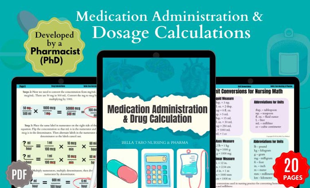 Medication Dosage Calculation BUNDLE, Nursing School Study Guide ...