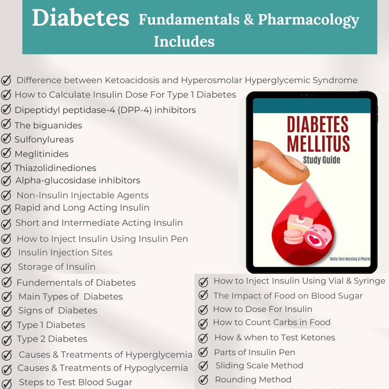 Diabetes Mellitus Study Guide Insulin Dosing Pharmacology Endocrine ...