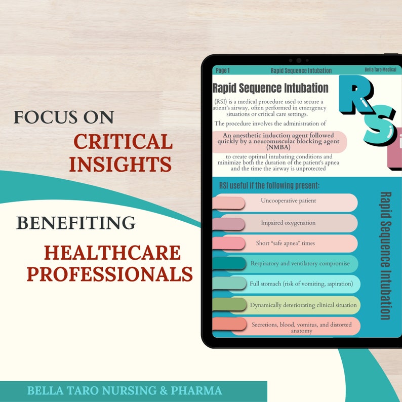 Rapid Sequence Intubation Medications, RSI, Intensive Care, Intubator ...