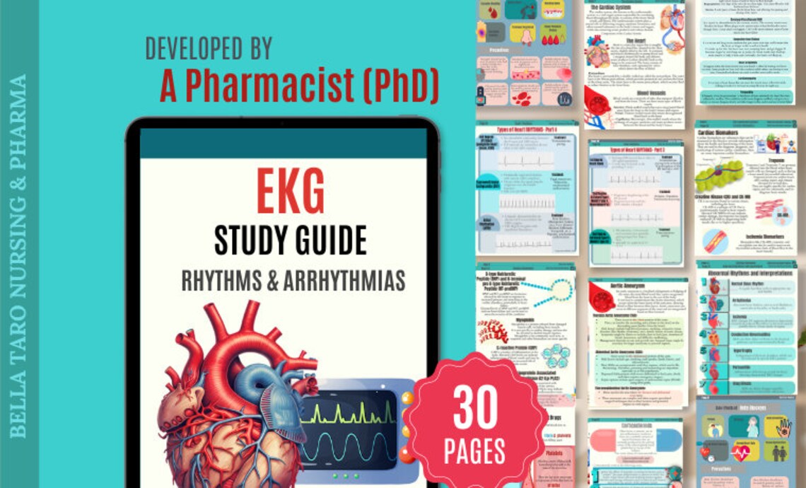 EKG Interpretation Study Guide | EKG Arrhythmias | ECG | Nursing ...