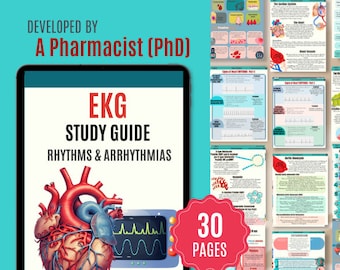 EKG Rhythms & Interpretation Cheat Sheets | EKG Arrhythmias | ECG ...