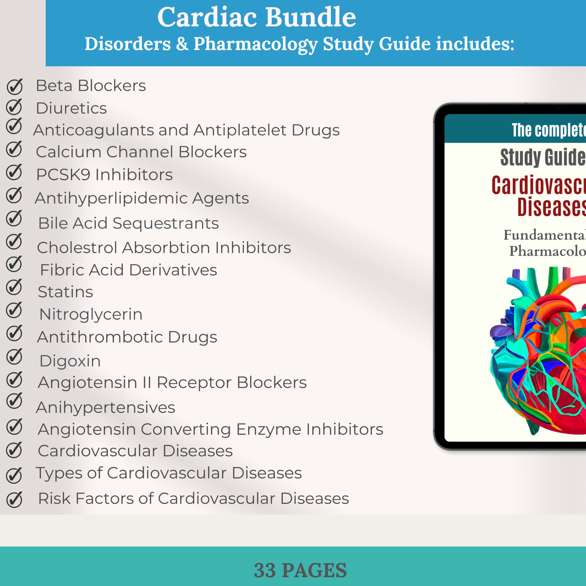 Cardiovascular Diseases Pharmacology Study Guide Pharmacology Notes ...