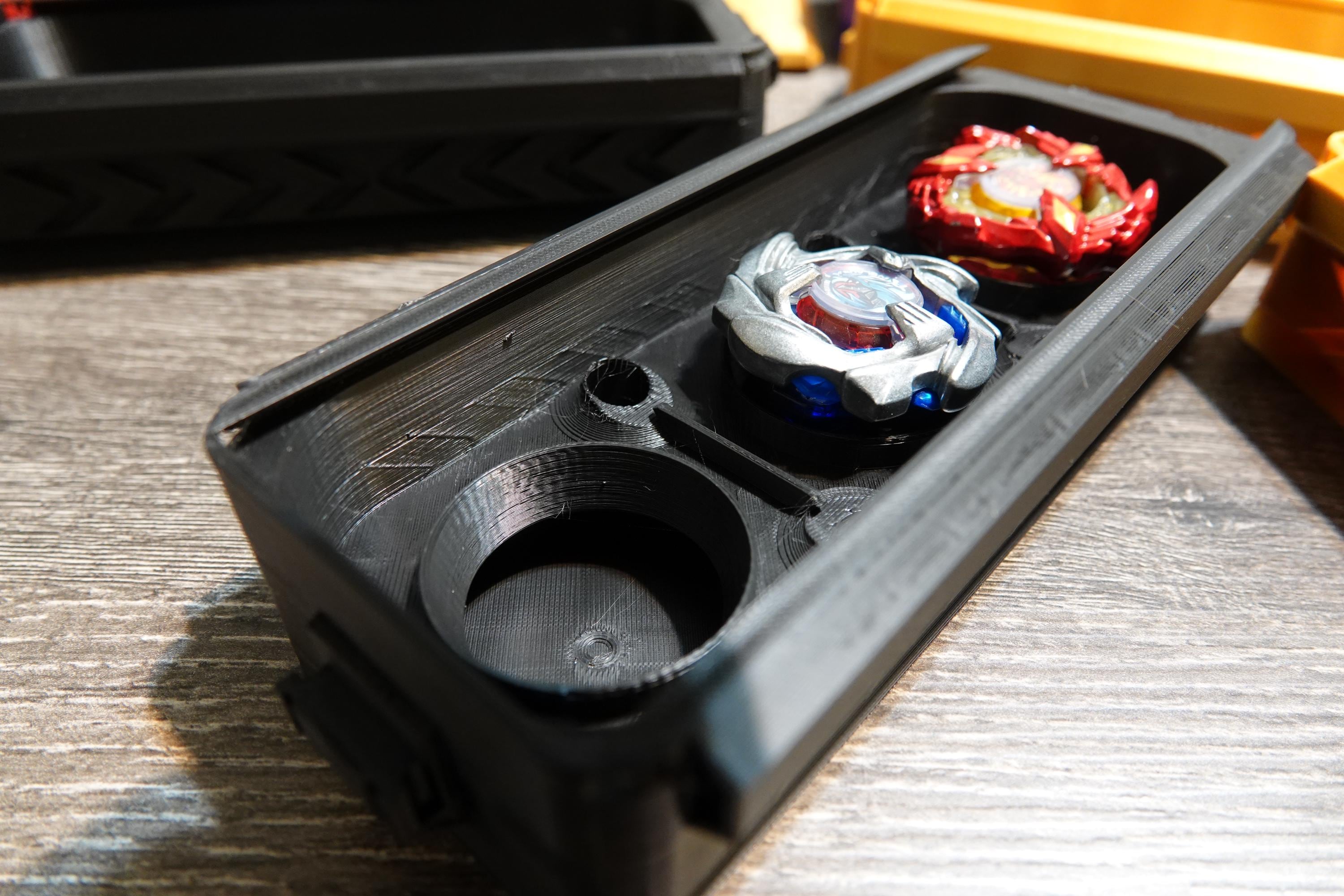 B/W Beyblade X Three-bey Deck Case (beyblades Not Included) + Hand ...