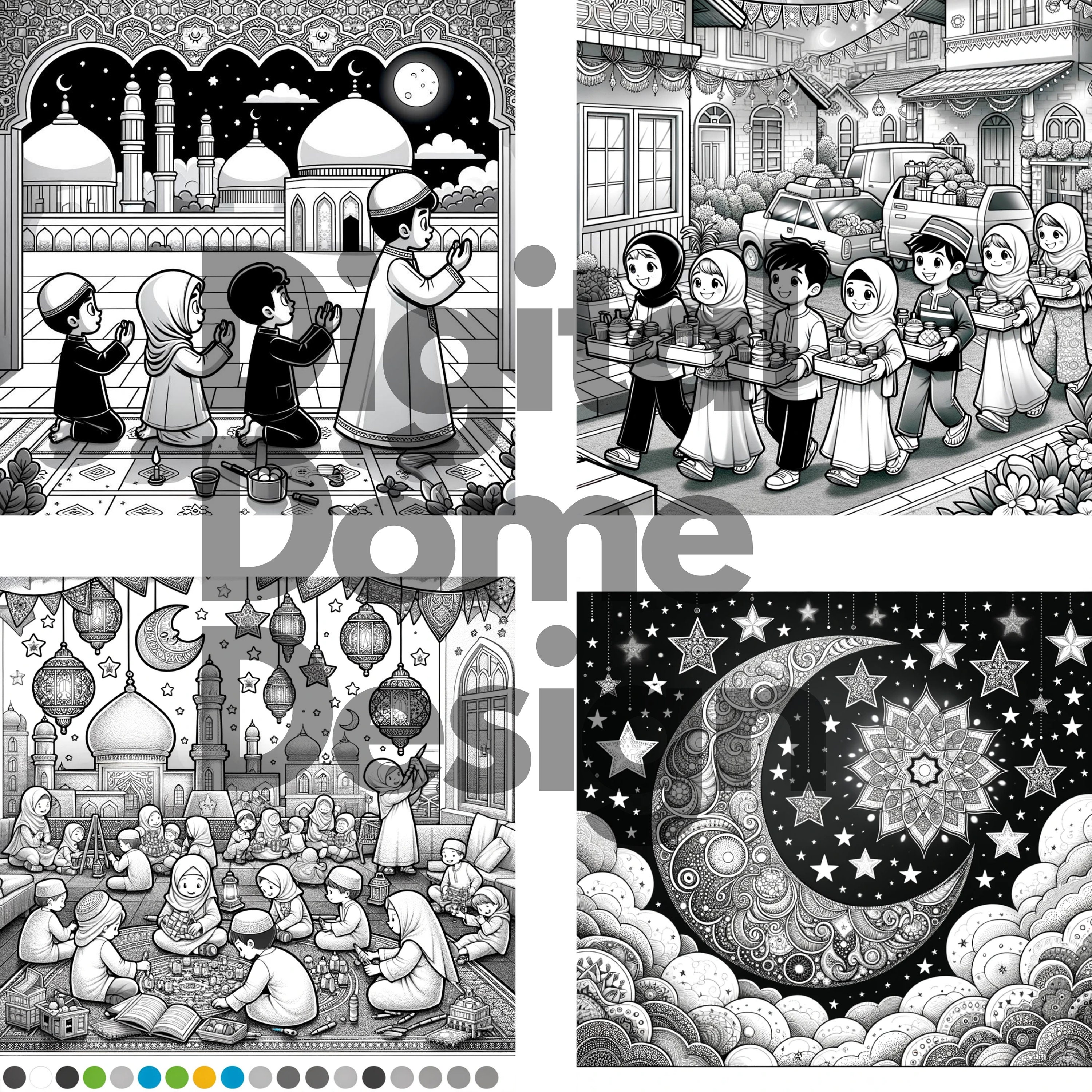 Ramadan Coloring Book for Kids(20 Pages), Ramadan Book, Coloring Book ...