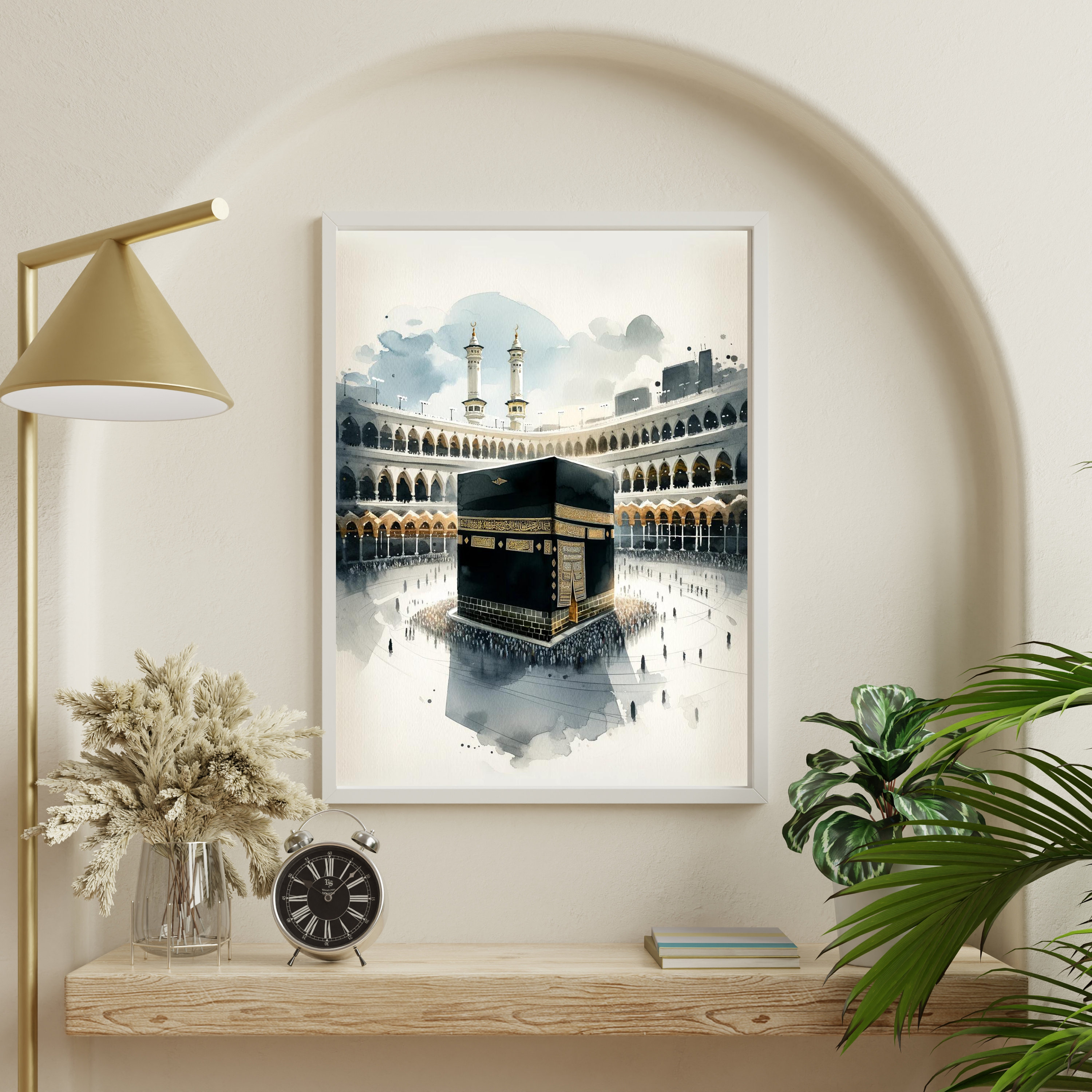 Kaaba Color Waterpaint, Islamic Wall Art,muslim Home Decor Gift, Mosque ...