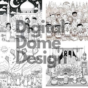 Ramadan Coloring Book (20 Pages), Coloring Book for Kids, Coloring Book ...