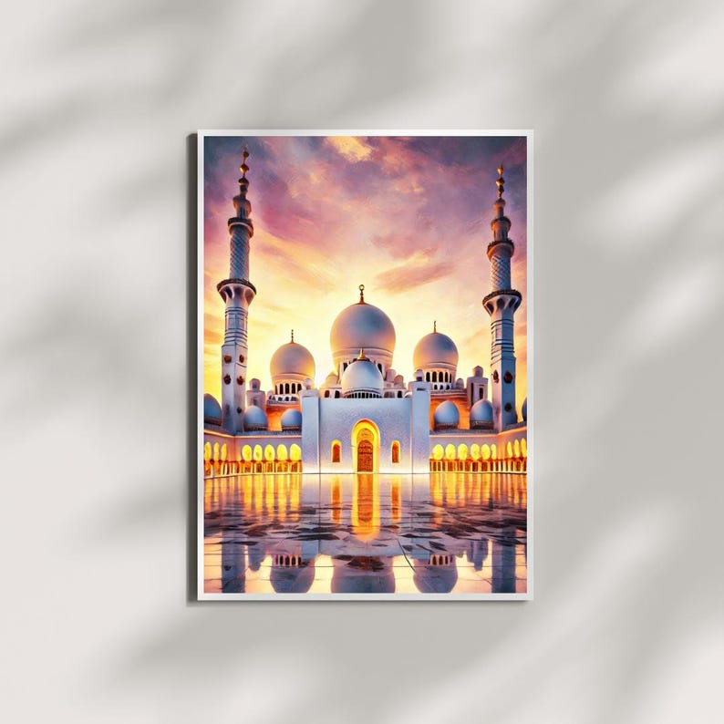 Sheikh Zayed Mosque Print – Abu Dhabi Islamic Architecture (digital ...
