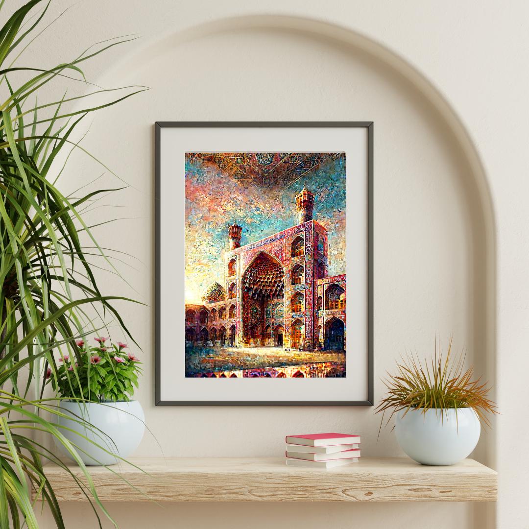 Nasir Al-mulk Mosque Wall Art – Pink Tiles Islamic Architecture Print ...