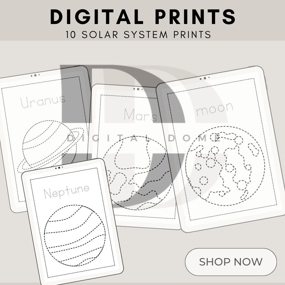 Interactive Solar System Tracing Book Prints for Kids-learn & Explore ...