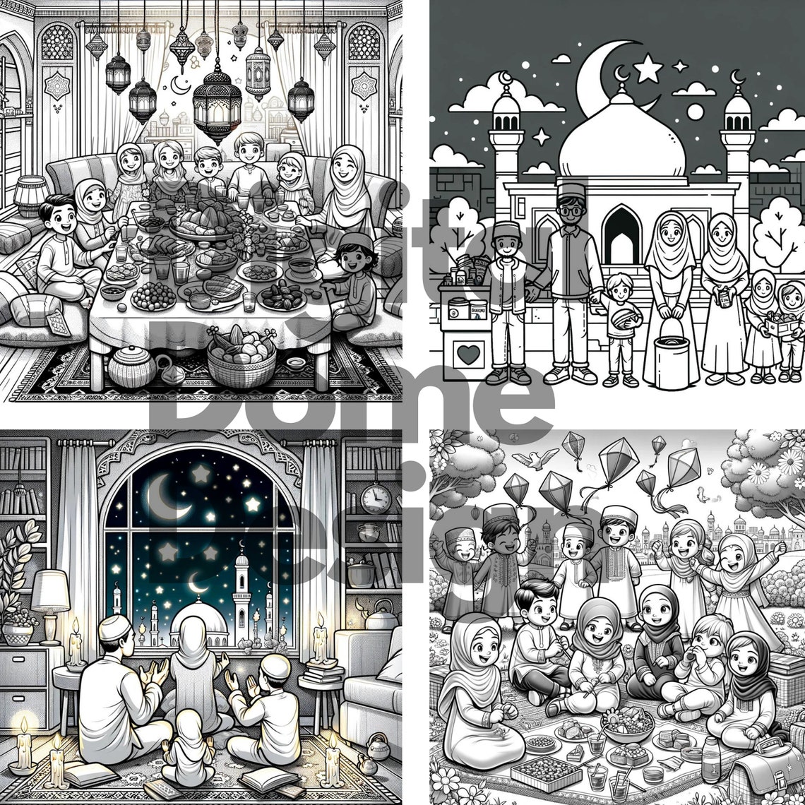 Ramadan Coloring Book 20 Pages, Coloring Book for Kids, Coloring Book ...