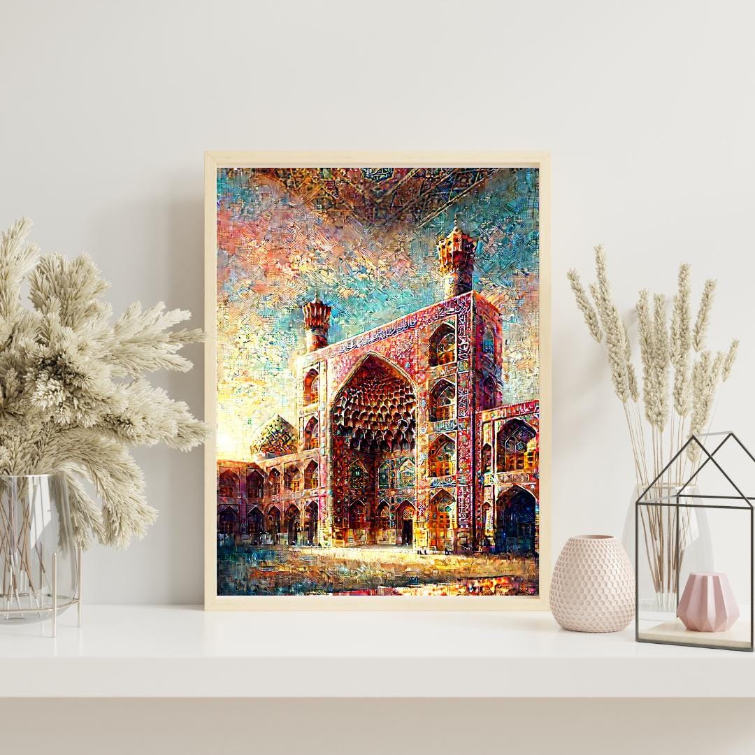 Nasir Al-mulk Mosque Wall Art – Pink Tiles Islamic Architecture Print ...