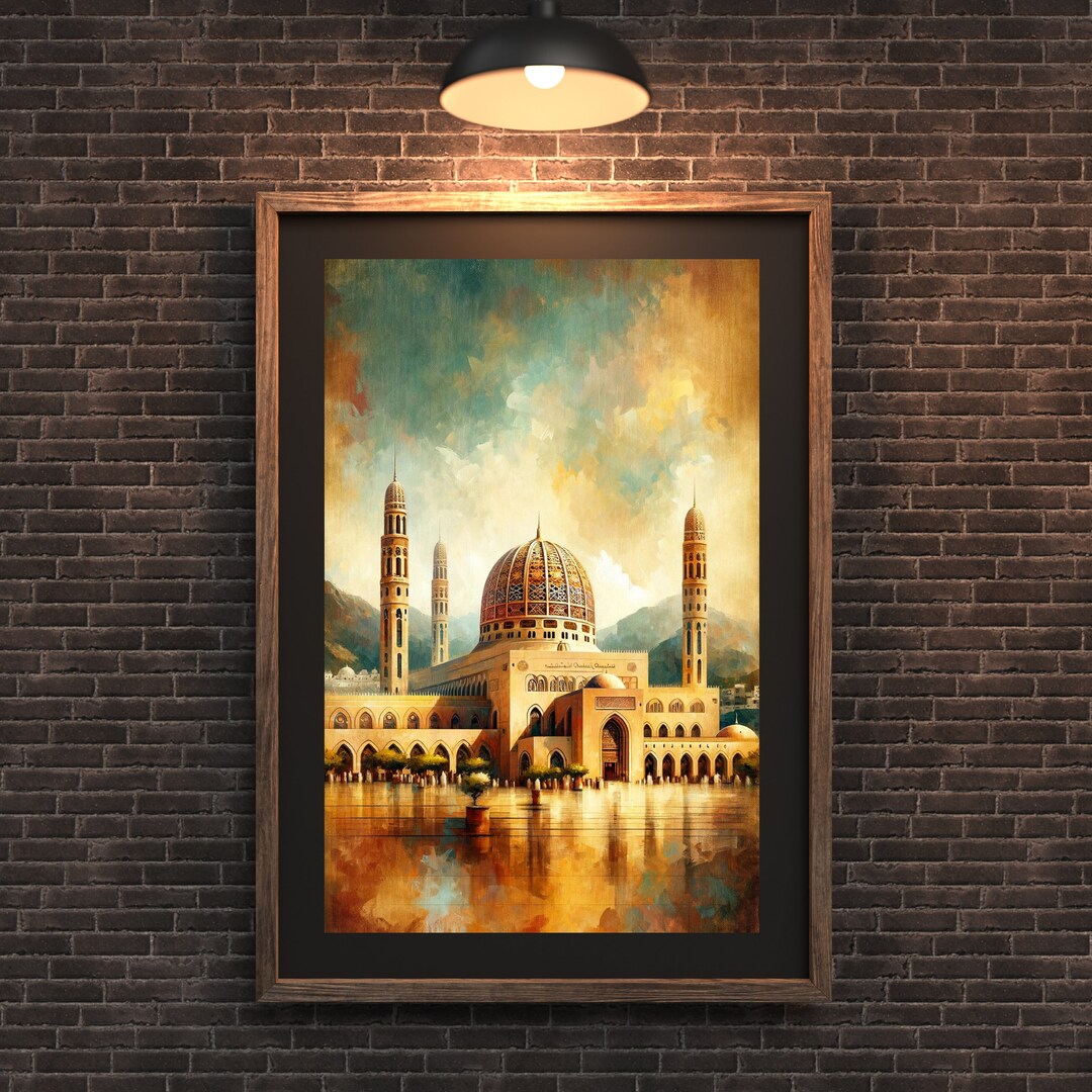Muslim Home Decor Islamic Digital Wall Art Sultan Qaboos Grand Mosque ...