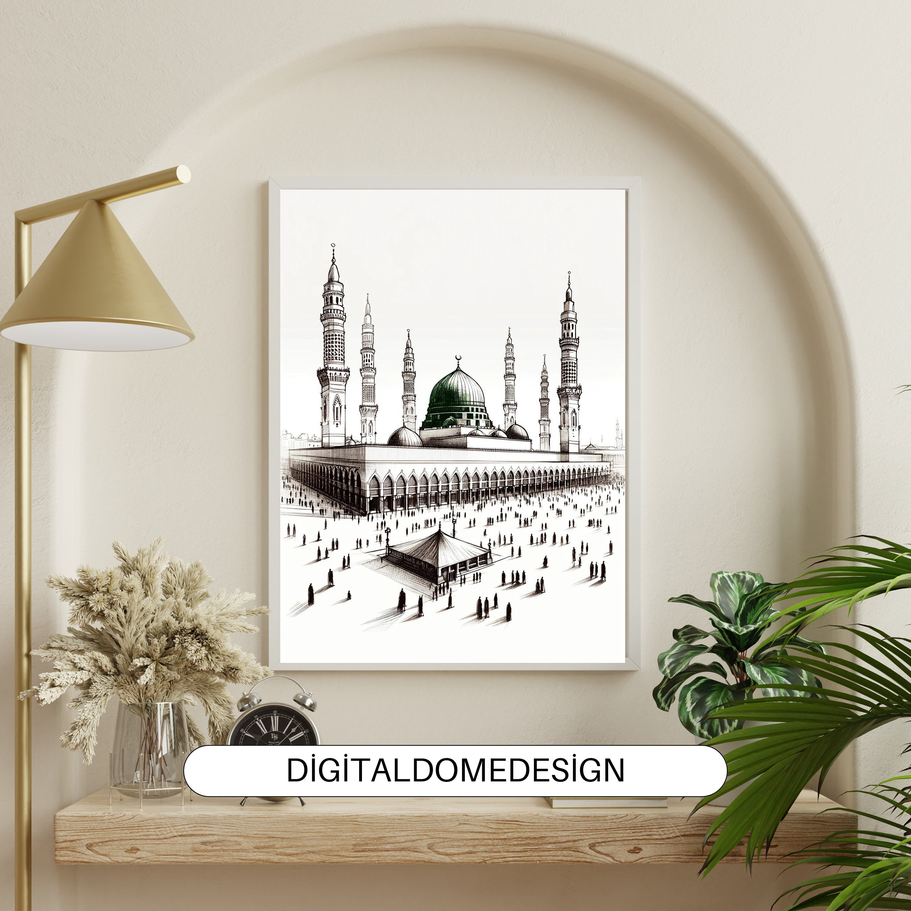 3 Piece Kaaba, Masjid an Nabawi, Al Aqsa,islamic Wall Art Digital ...