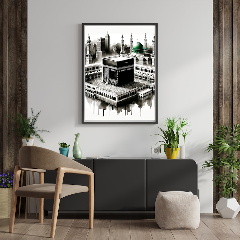 Kaaba & Masjid an Nabawi Print, Islamic Wall Art (digital Download) - Etsy