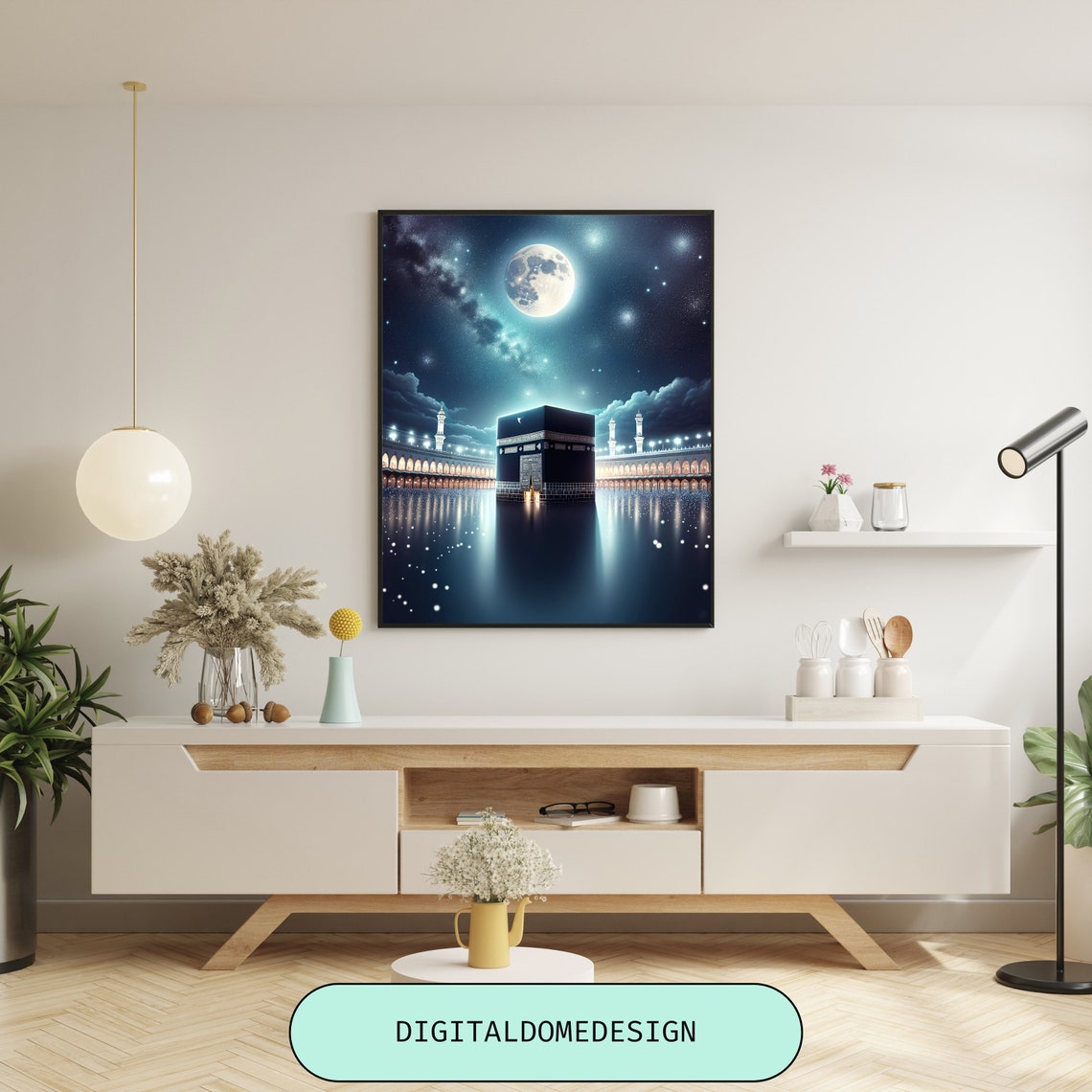Digital Kaabe Art, Islamic Wall Art, Printable İsmac Art, High Quality İslamic Art, Kaabe With ...