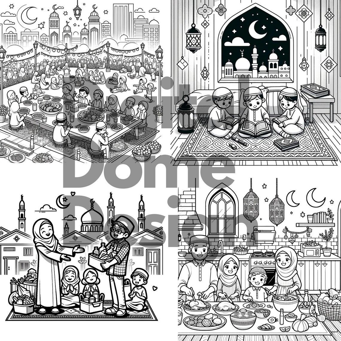 Ramadan Coloring Book 20 Pages, Coloring Book for Kids, Coloring Book ...