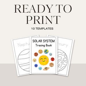 Interactive Solar System Tracing Book Prints for Kids-learn & Explore ...