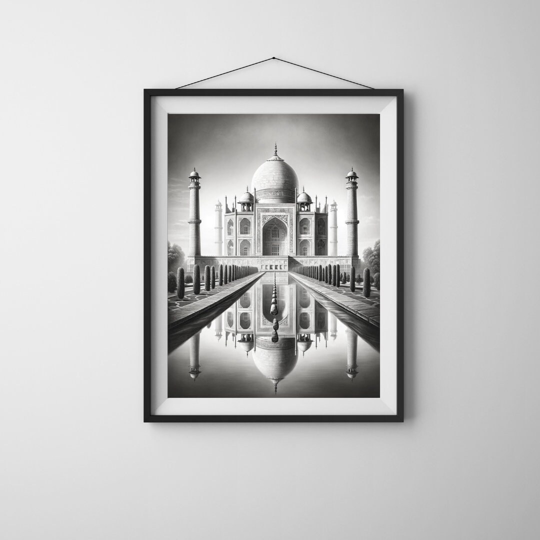 Taj Mahal Print Majestic Indian Monument, Symbol of Love, Exquisite ...