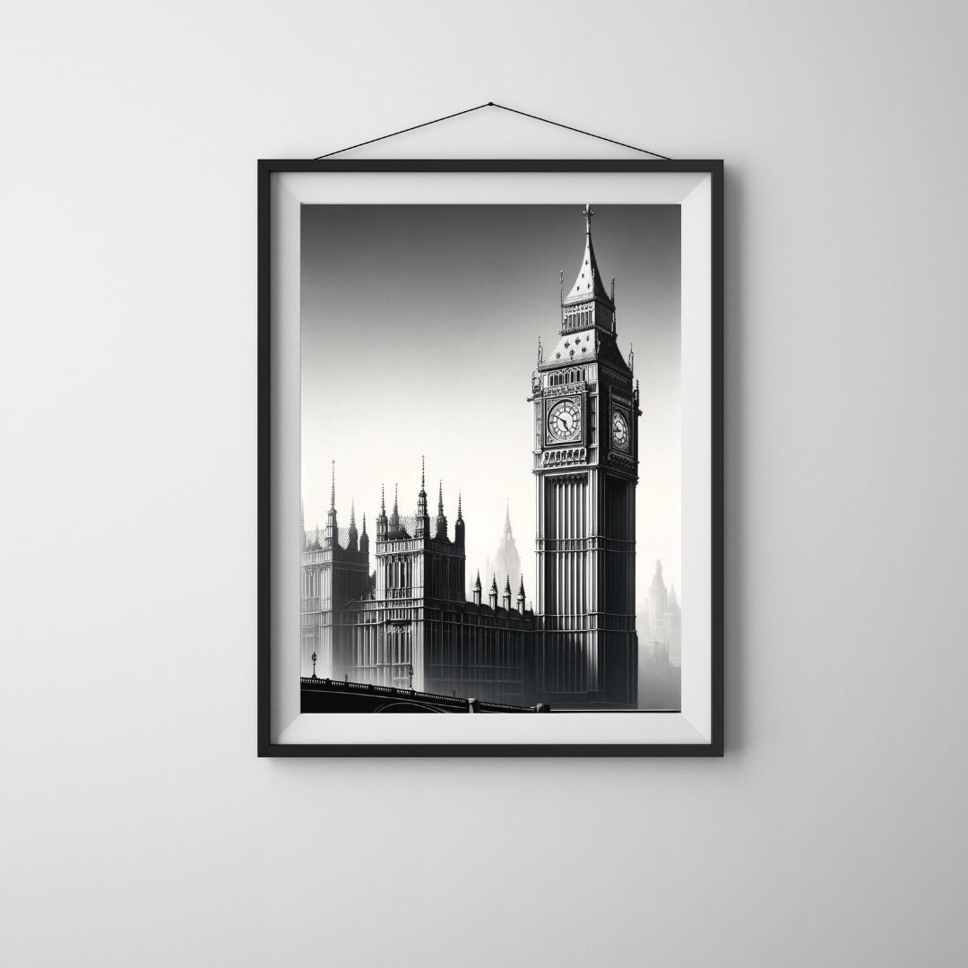 Big Ben London Poster Iconic British Landmark, Historic Clock Tower ...