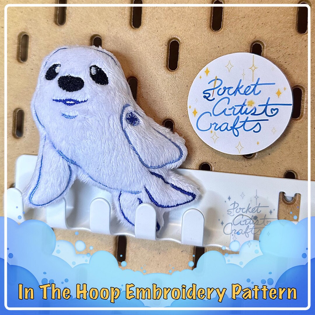 ITH Baby Winter Seal Stuffed Plush Keychain 4x4, 5x7, 6x10 Hoops - in ...