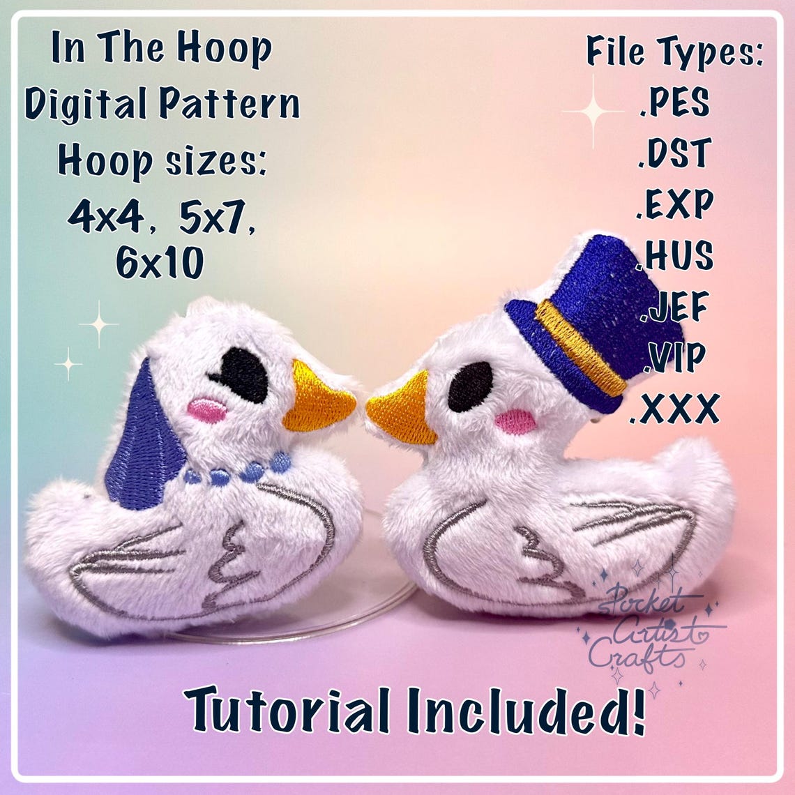 ITH Wedding Duckies Set Stuffed Plush Stuffie Keychain 4x4, 5x7, 6x10 ...