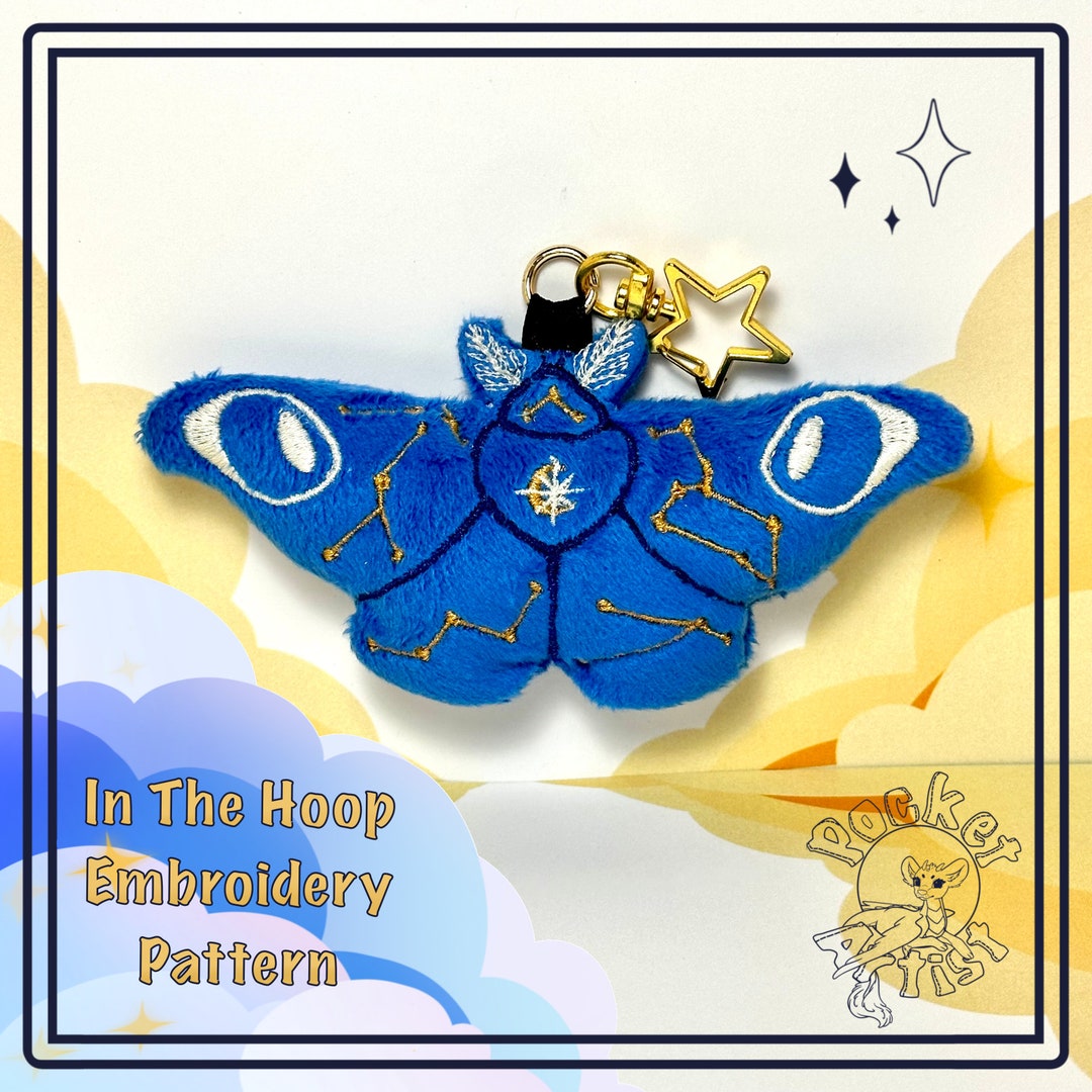 ITH Constellation Moth Stuffed Plush Keychain 4x4 Hoop in the Hoop ...